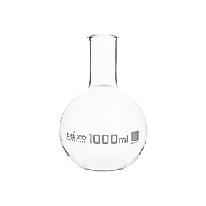 EISCO Boiling Flask, 1000ml - Borosilicate Glass - Flat Bottom, Narrow Neck