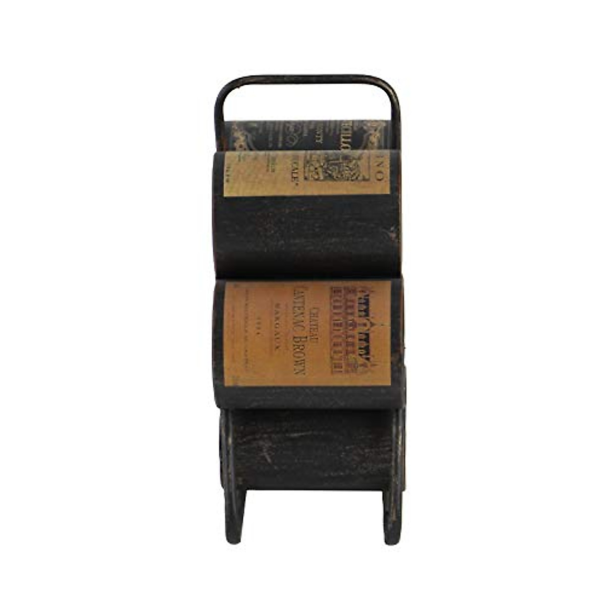 Deco 79 Metal 6 Bottle Wine Rack, 12" x 6" x 14", Black