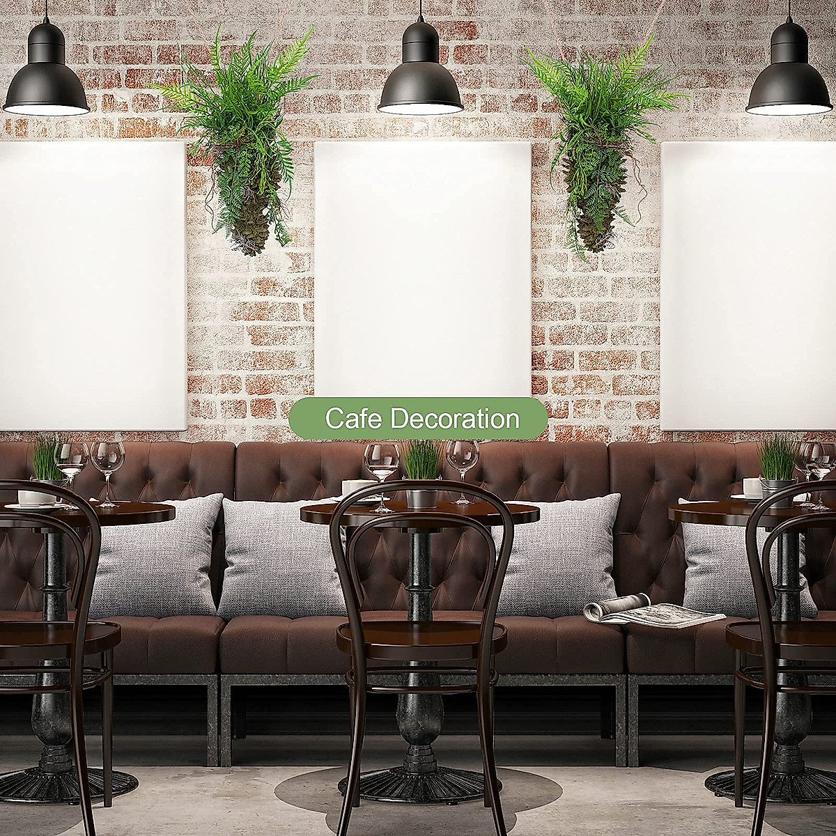 FAKEGREEN Artificial Plants, 57 Inch Fake Hanging Plants Mixed Faux Ferns Leaves Greenery Foliage Plant with Real Looking Pine Cone, Moss and Roots for Home, Room, Garden, Office, Party Decor