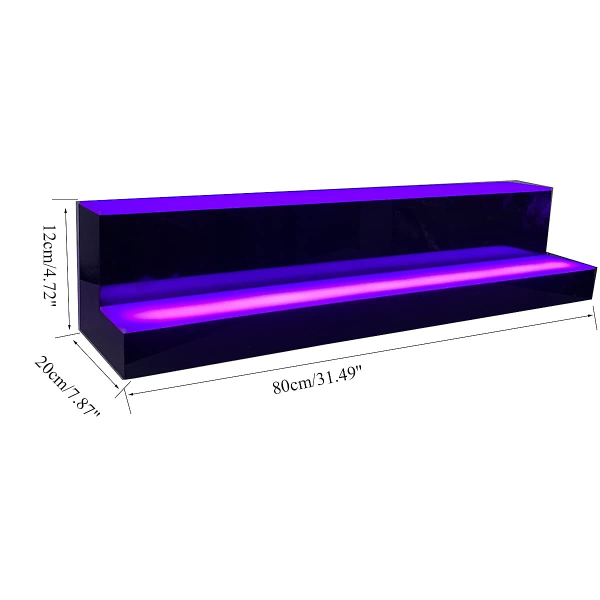 YILIKISS 31 Inch 2 Step LED Lighted Liquor Bottle Display Illuminated Bottle Shelf Home Commercial Bar Shelf Light Changing Shelves with Remote Control,Multiple Colors LED Bar Shelves for Liquor