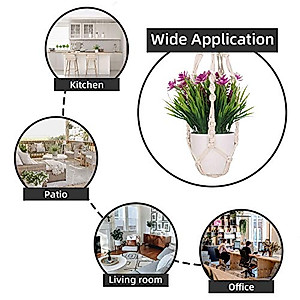 2 Pack Macrame Plant Hangers, Cotton Rope Woven Indoor Outdoor hanging plant holder Wall Hanging Planter Ceiling plants for Flower Pot, Hanging Plants Holder for Yard Garden Home Decoration, 50 cm
