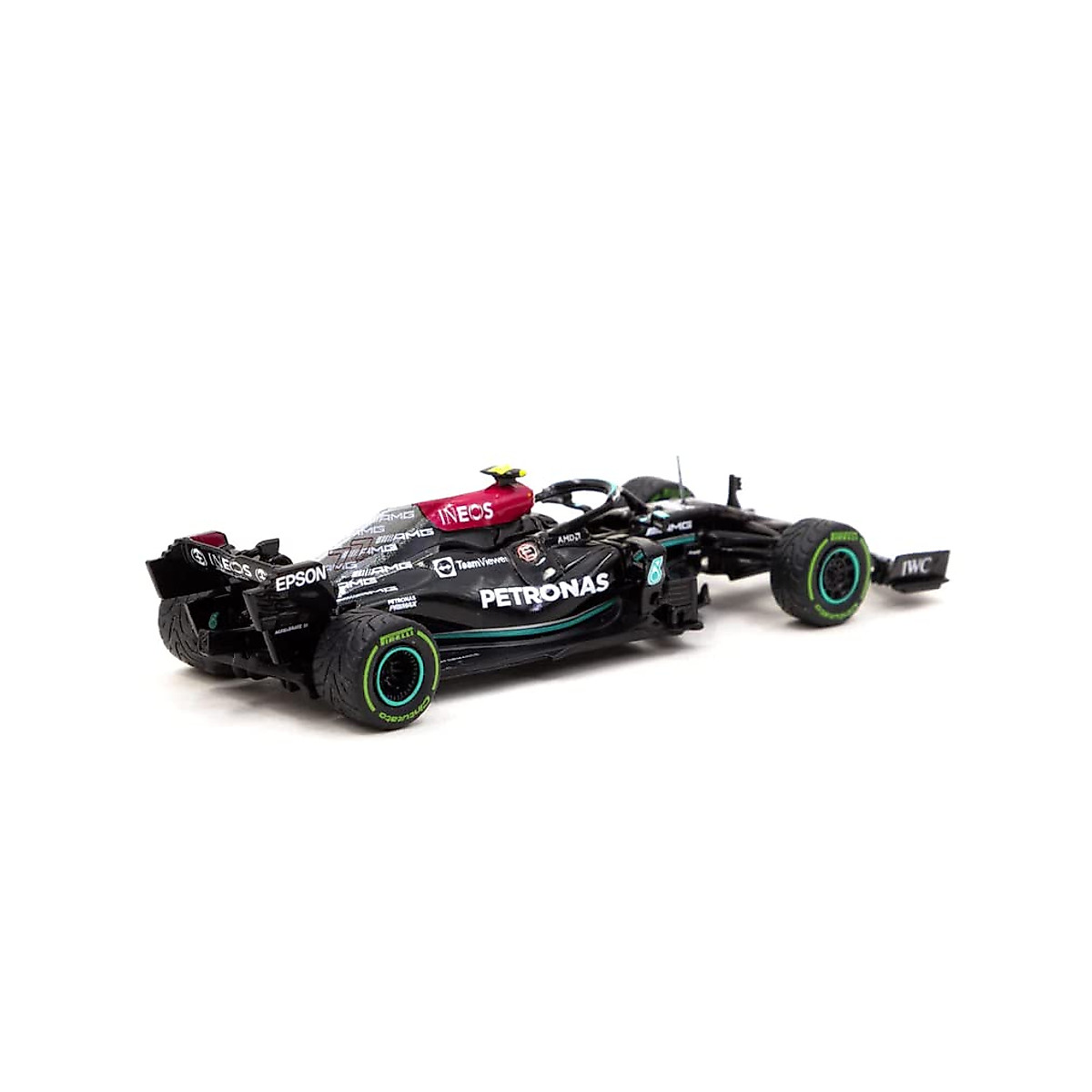 AMG F1 W12 E Performance #77 Valtteri Bottas Winner Formula One F1 Turkish GP (2021) with Number Board Global64 Series 1/64 Diecast Model Car by Tarmac Works T64G-F037-VB1