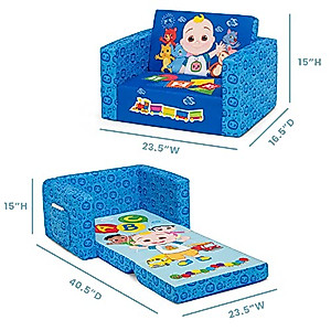 CoComelon Cozee Flip-Out Chair - 2-in-1 Convertible Sofa to Lounger for Kids by Delta Children