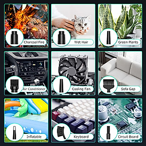 Compressed Air Duster, 110000RPM Electric air Duster for Keyboard Cleaner, Reusable no Canned Air Duster,7600mAh Rechargeable Cordless Compressed Air Kit for Car Dust Remover (Plastic)