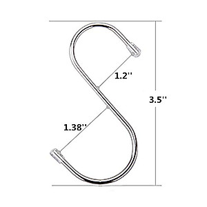 S Hooks Heavy Duty, S Hooks for Hanging Plants,Clothes,Pots,Pans,Cups,Bags,Jeans,Towels and in Work Shop,Bathroom,Garden 10 Pack 3.5Inch