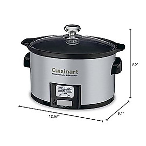 Cuisinart PSC-350 3-1/2-Quart Programmable Slow Cooker, Silver, 9-1/2 in H x 9.1 in W x 12.67 in L