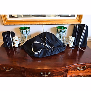 TarnishSTOP, USA Made, 13"x10”, Luxury Anti-Tarnish Cloth Bag for Silver Storage, Silverplate, Sterling, Flatware, Jewelry - Keep Polished Silver Gleaming - Highest Quality & Rich Tuxedo BLACK Design