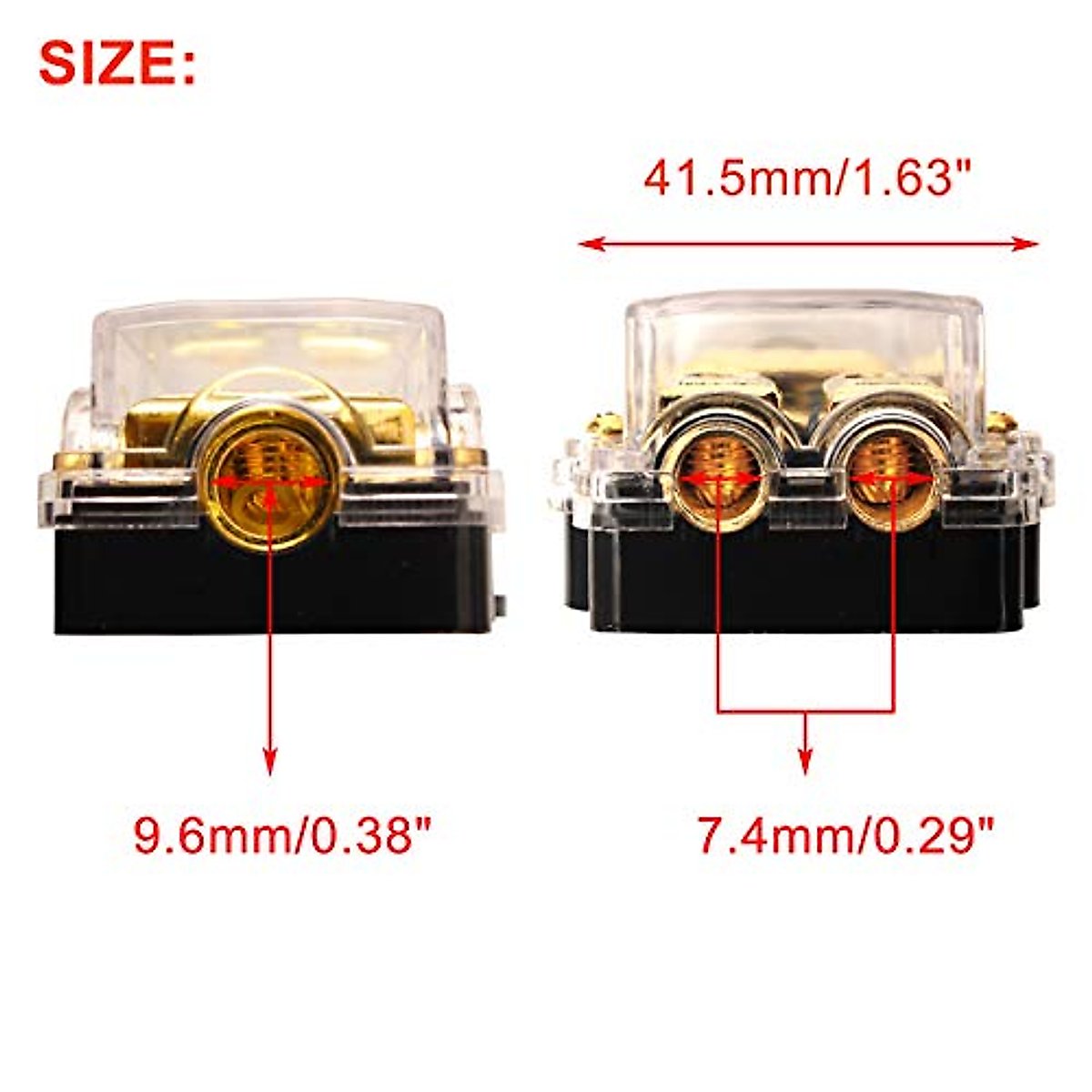 Car Stereo Audio Inline Fuse Holder Distribution Block Car Audio Fuse Holder Distribution Block 0 2 4 AWG in 4 6 8 Gauge Out
