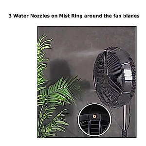 Optimus 18" Outdoor Oscillating Stand Misting Fan, Black