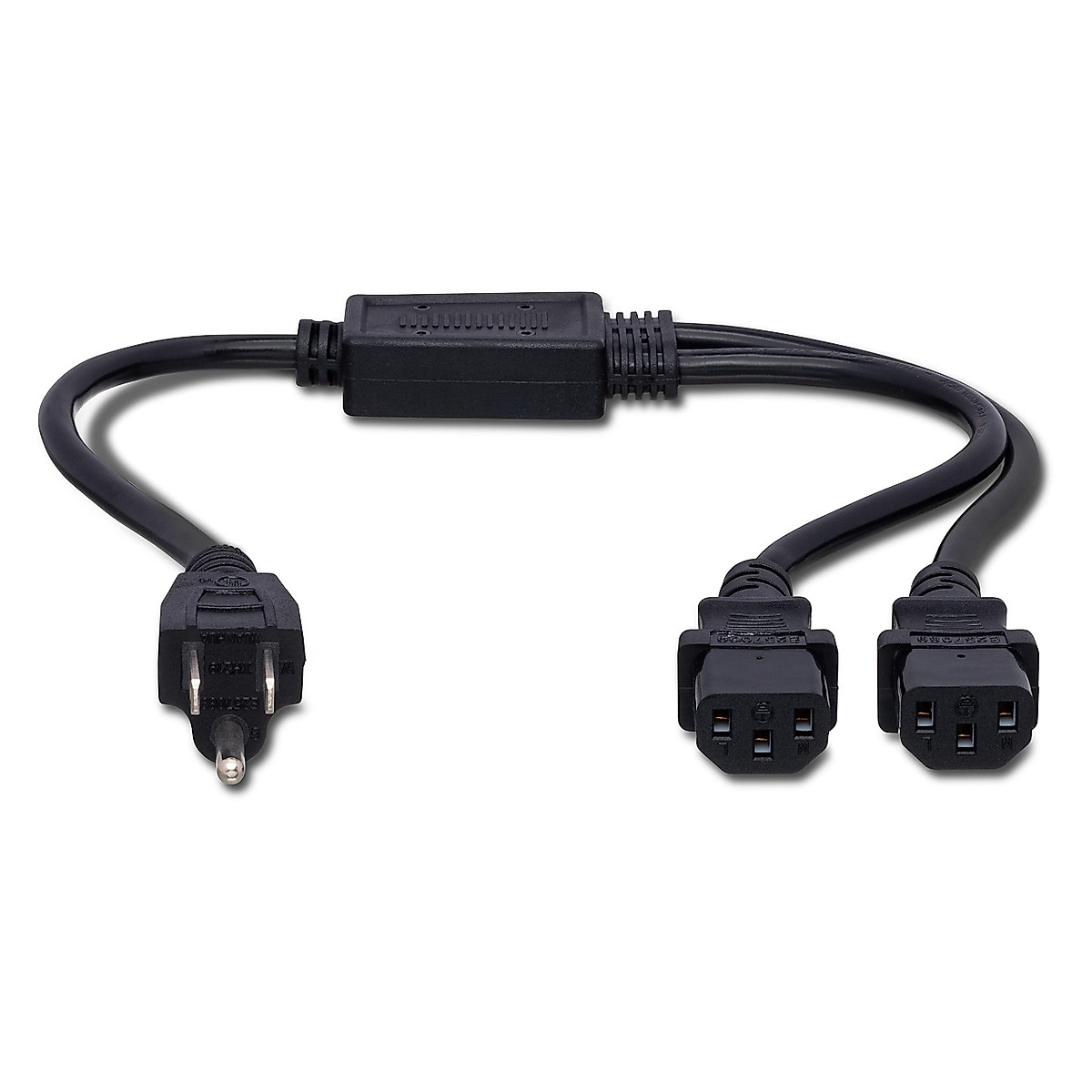 Hosa YIE-406 Dual IEC C13 to NEMA 5-15P Power Y Cable, 1.5 Feet