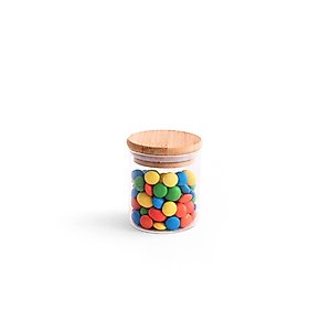 OIKOS | Hermetic Glass Storage Jars Set with Bamboo Lid | Candy Jars, Multipurpose Jars Kitchen Glass Canisters For Coffee, Flour, Sugar, Candy, Cookie, Spice and More | 10 Pieces, 6.7 OZ each