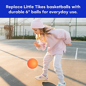 Botabee | Set of 2 Kids Basketball - 6 Inch Mini Rubber Ball for Little Tikes - Toddler Balls for Indoor/Outdoor Play - Ideal Gift Toy for Boys - Lightweight and Soft Replacement Toys (Orange)