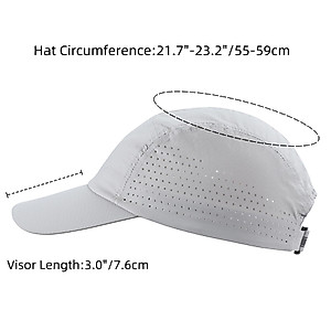 Connectyle Unisex Quick Dry Outdoor Sports Hat for Men Women UPF 50+ Cooling Run Cap Adjustable Baseball Fit Cap Light Grey