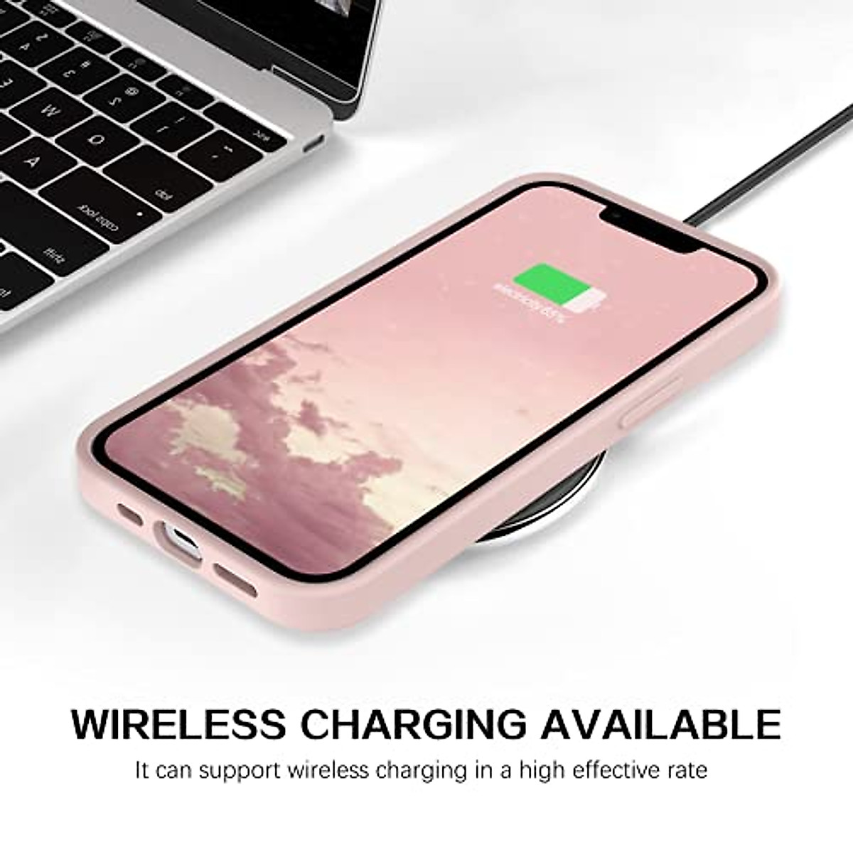 VENINGO iPhone 13 Case,Phone Case for iPhone 13,Slim Fit Liquid Silicone Soft Gel Rubber Lightweight Microfiber Lining Shockproof Anti-Scratch Protective Phone Cover for iPhone 13 6.1'' 2021,Pink Sand