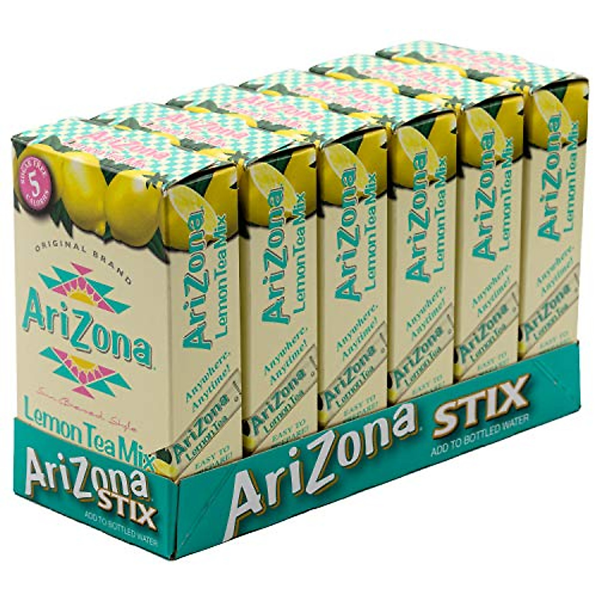 Arizona Lemon Iced Tea Stix Sugar Free, 10Countper Box (Pack of 6), Low Calorie Single Serving Drink Powder Packets, Just Add Water for a Deliciously Refreshing Iced Tea Beverage