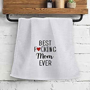 OHSUL Best Mom Ever Highly Absorbent Kitchen Towels Dish Towels Dishcloth,Best Mom Gifts Hand Towels Tea Towel for Bathroom Kitchen Decor,Mother's Day Birthday Gifts for Mom Mother from Daughter Son