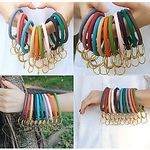 YAKA Silicone Wrist Keychain Circle Bracelet Rubber Bangle Round Keyring Holder(Jay Blue)