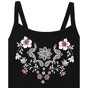 The Children's Place Baby and Toddler Girls Sleeveless Tank Top and Shorts Set 4-Pack, Paisley/Paisley & Floral, 5T