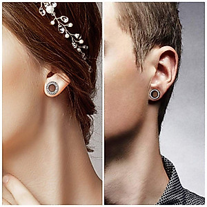 5 Pairs Ear Gauges CZ Diamond Plugs Tunnels Stainless Steel Dangle Cross Earring Expander Stretcher Piercing 0g
