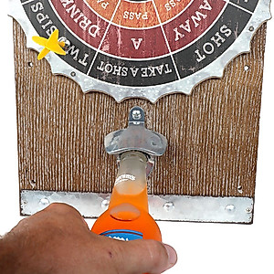 Lily’s Home Magnetic Dart Board Drinking Game with Wall Mount Beer Bottle Opener