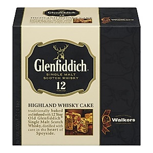 Walker’s Highland Whiskey Cake – 14.1 oz Fruit Cake Infused with Glenfiddich Single-Malt Scotch Whisky - Luxury Holiday Treat and Dessert from Scotland