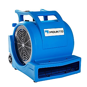 MOUNTO 3-Speed 1Hp 4000 Plus CFM Monster Air Mover Floor Carpet Dryers with Handle Wheelkit (Blue)