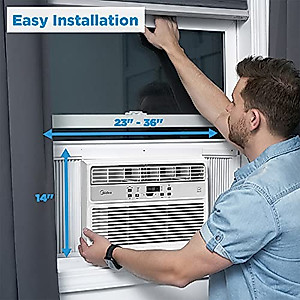 Midea 6,000 BTU EasyCool Window Air Conditioner, Dehumidifier and Fan - Cool, Circulate and Dehumidify up to 250 Sq. Ft., Reusable Filter, Remote Control