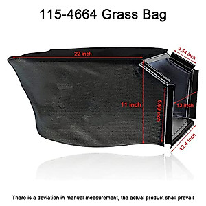 115-4664 Grass Bag - by Braveboy, Compatible with Toro Lawn Mower xt675 59307 22" Lawn Mower 2009, Fits Model 20330 20331 20370 20371 20377 20378 & More- ( NO Metal Frame )