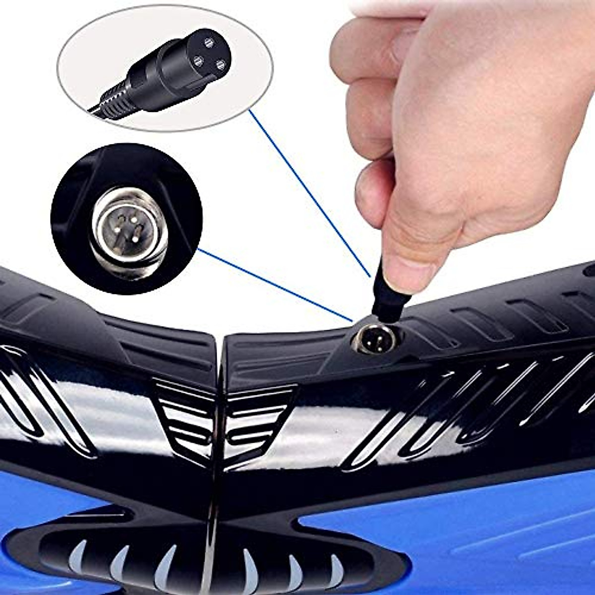 24V Scooter Charger, 3.3 FT Power Adapter for Razor E100 E175 E125 E150 E500 (Black)