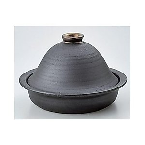 Tajin Pot, Shabu-Shabu, Black Gold Color Tagine Pot, Large, 10.8 x 6.5 inches (27.5 x 16.5 cm), Body 2.4 inches (6 cm), Direct Fire, Restaurant, Ryokan, Japanese Tableware, Restaurant, Commercial Use