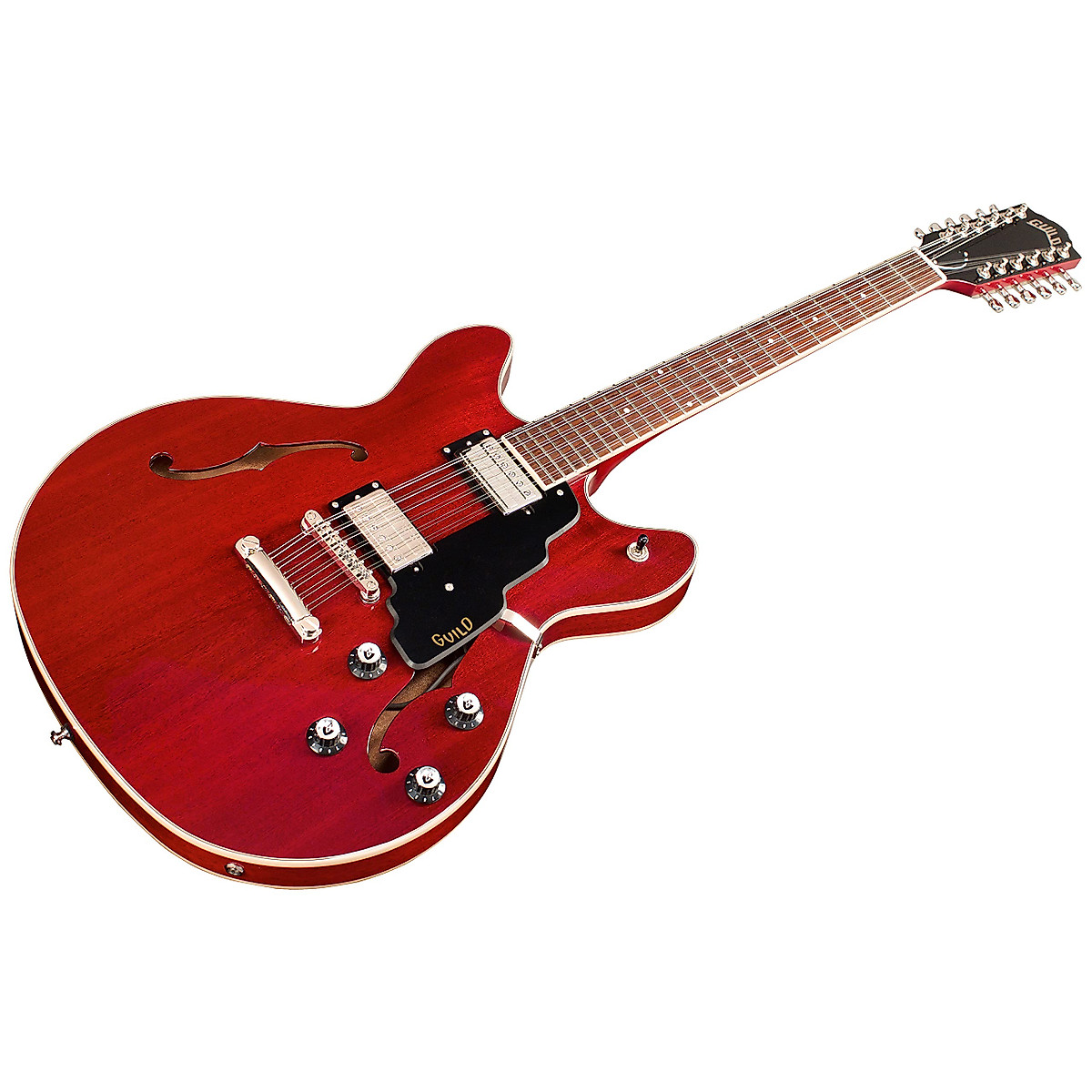 Guild Guitars Starfire I-12 Double Cutaway 12-String Semi-Hollow Body Electric Guitar, Cherry Red - Modern Thin “U“ Neck Profile for Fast, Smooth Playing, HB-2 Humbuckers with Push/Pull Coil Split