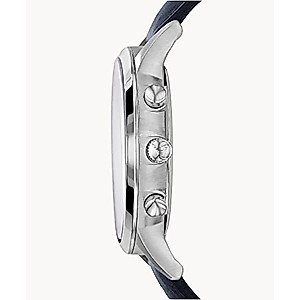 Emporio Armani Classic Chronograph Blue Dial Leather Strap Mens Watch AR2473