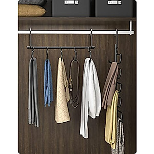 Pants Hangers Space Saving - 2 Pack Aluminum Pant Organizer for Closet Organization, Multiple Pants Hangers for Closet, Multifunctional Pants Rack Hanger, Jean Hangers, Scarf Organizer