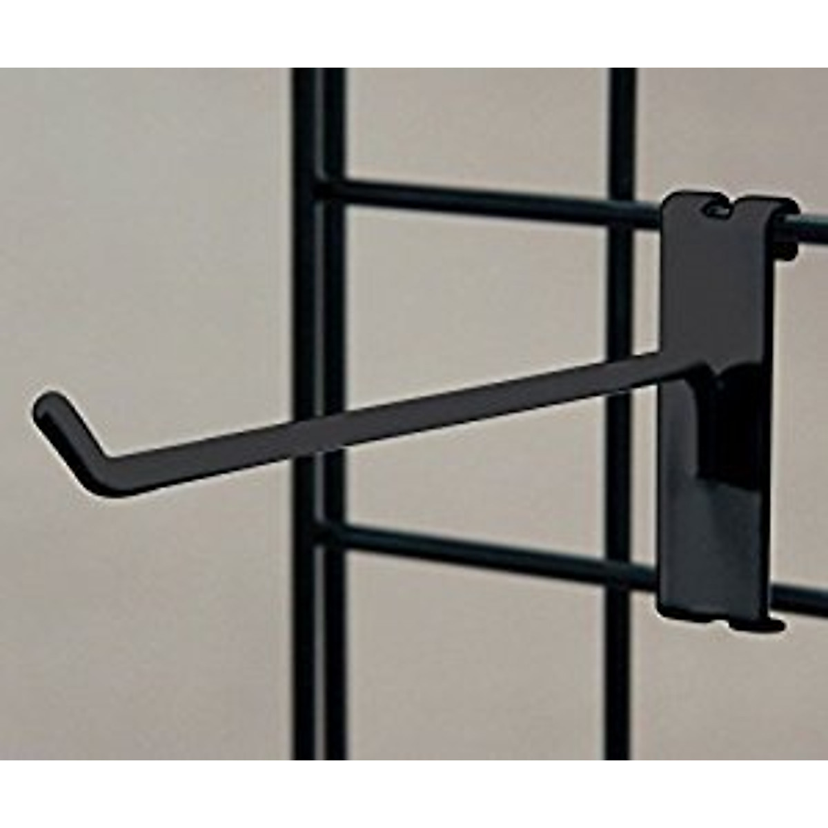 Only Garment Racks 8" Gridwall Hooks for Grid Panel Displays - 50 Pcs Box - Heavy Duty - Black Color