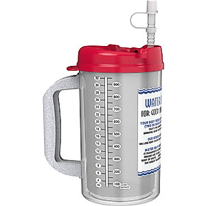 32 oz W.E. Insulated Cold Drink Hospital Mug with Red Lid - Water Essential Travel Mug
