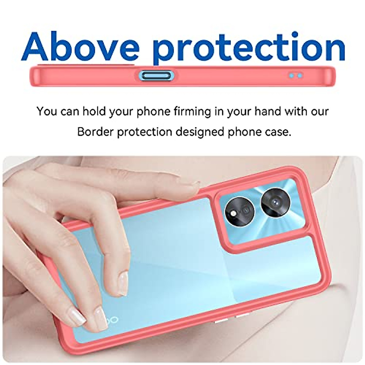 DFTCVBN Phone Case for OnePlus Nord N300 Case, Nord N20 SE/Oppo A57 CPH2389 Case with Screen Protector, Soft Bumper with Clear Crystal PC Hard Back Shockproof Cover Cases for OnePlus N300 5G Tangerine