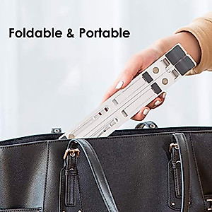 licheers Laptop Stand for Desk, Adjustable Ergonomic Portable Aluminum Laptop Holder, Foldable Computer Stand 7 Angles Anti-Slip Laptop Riser Compatible with 9-15.6 inch Laptops, Silver