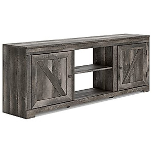 Signature Design by Ashley Wynnlow Rustic TV Stand with Fireplace Option for TVs up to 72", Gray