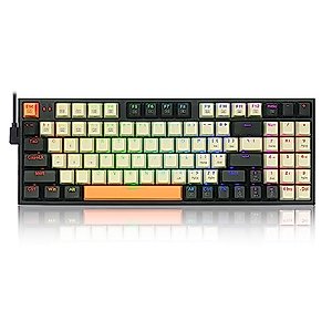 Redragon Mechanical Gaming Keyboard, Wired Mechanical Keyboard with RGB Backlit, 94 Keys, Programmable Macro Editing, Numeric Pad, Red Switches, Compact Keyboard Mechanical for Pc Mac Ipad, K636CLO