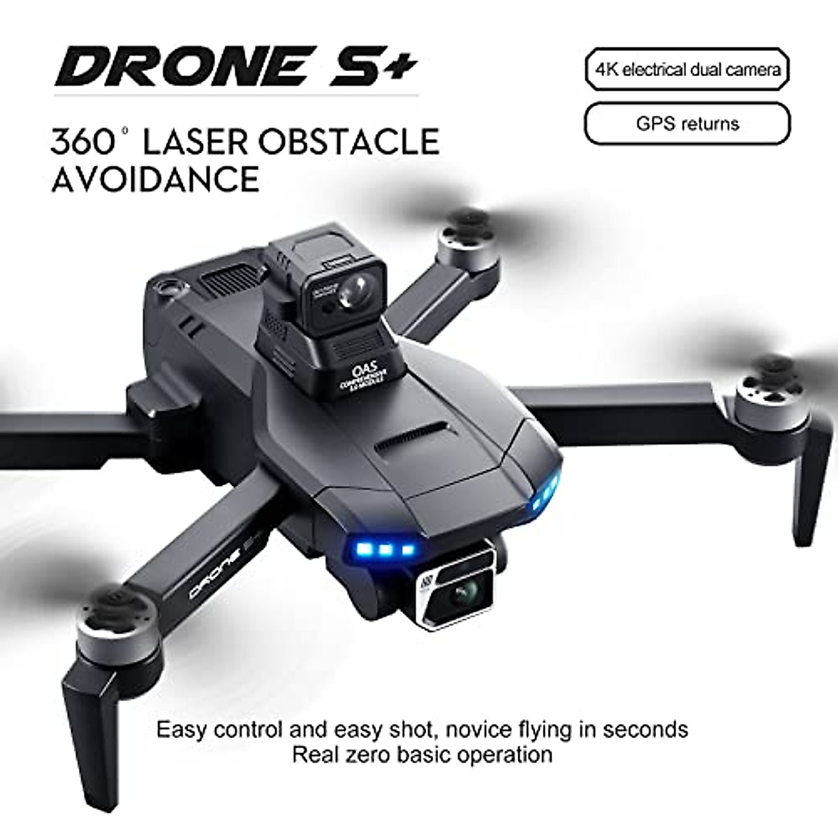 sikiwind RC Drone, Remote Control Quadcopter with 4K HD EIS Dual Camera GPS 4CH, Remote Control Drone Brushless Motor Aerial Photography 6-axis Gyroscope Toys for Kids