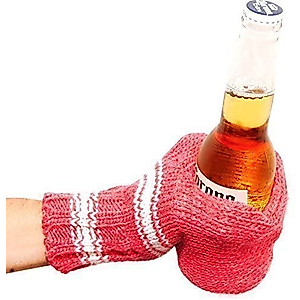 Suzy Kuzy Beer Mitt (OFFICIAL) - Knit Beer Mitt :: Red / White