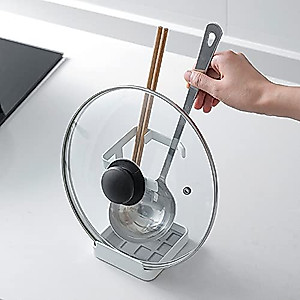 Utensil And Pot Lid Holder - Spoon Rest For Stove Top - Lid Holder For Kitchen - Tablet holder - Kitchen Organizer - Modern Sleek Design
