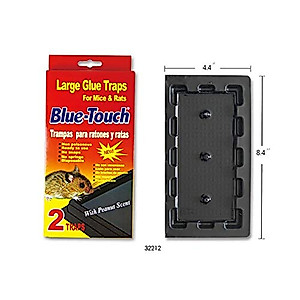 Blue Touch Mouse Glue Traps, Excellent Mouse Glue Traps Glue Boards for Rats, Mice and Pests. Large Size. 0.8 x 8.5 x 4.5 inches - 9 Packs/18 Traps (Red)