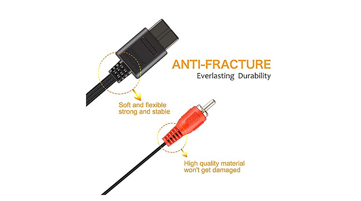 2 Pack 6Ft AV Cable for Nintendo 64, GameCube & SNES - Retro Gaming