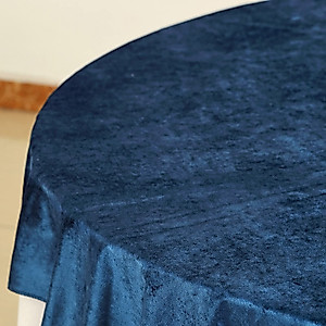 Tableclothsfactory 72"x 72" Navy Blue Premium Velvet Square Table Overlay Square Tablecloth Cover for Wedding Party Event Banquet