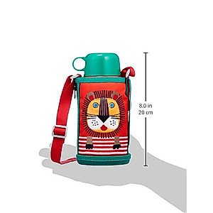 Tiger water bottle 600 ml with direct drinking cup 2 WAY stainless steel bottle with pouch Sahara Colobocle lion MBR - B 06 G - RL Tiger