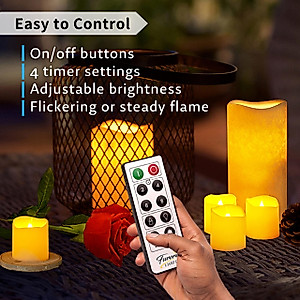 Furora LIGHTING Ivory Crystallized Real Wax Flickering Candles with Remote and Timer, 4 Pillars and 4 Votives Pack of 8 for Home Décor, Battery Included