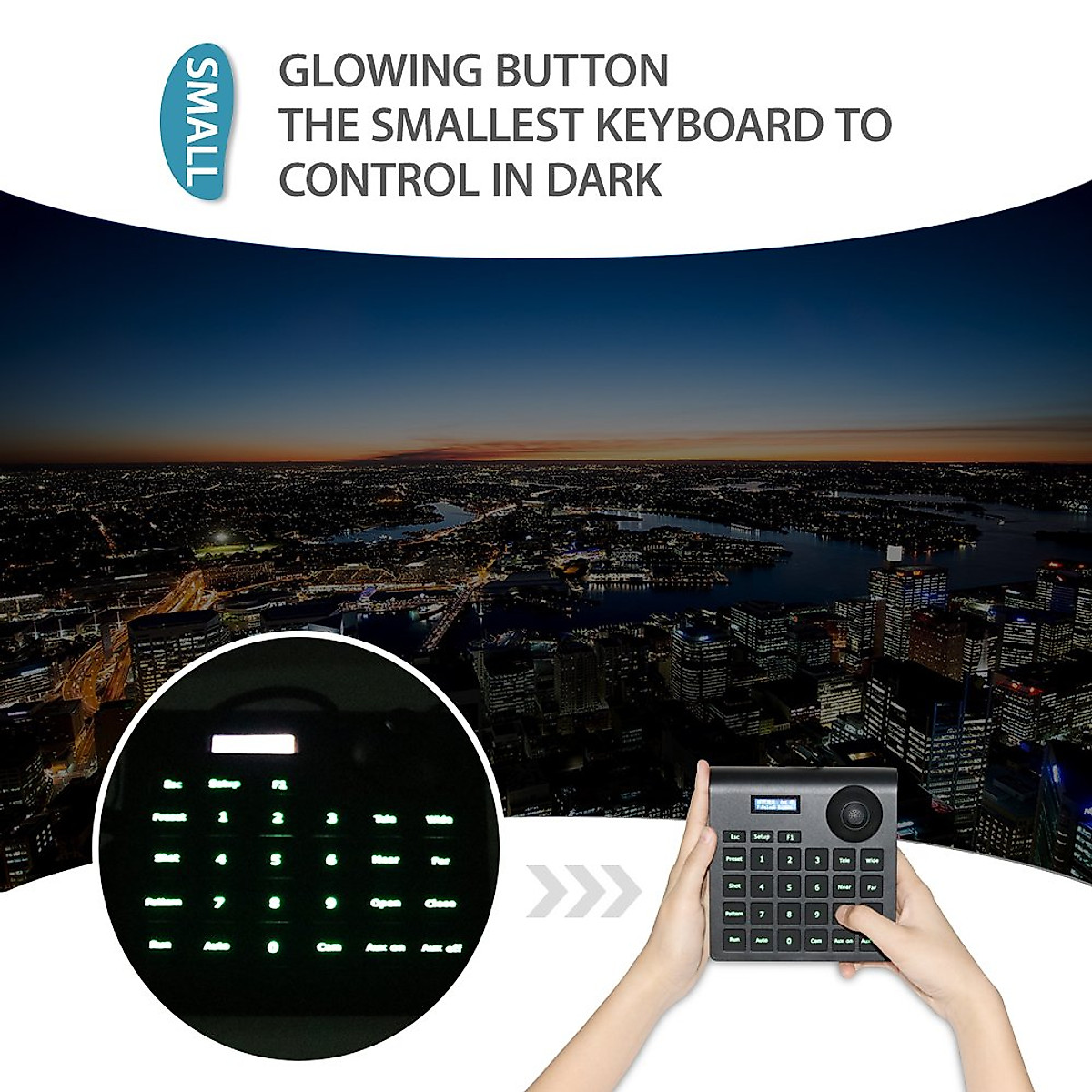 PTZ Keyboard,LEFTEK Analog Camera RS485 Controller Mini PTZ Jorystick with LCD Screen Display Menu