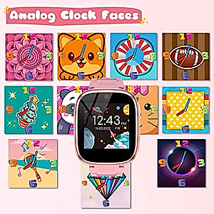 Smart Watch for Kids 4-12 Years Old with 15 Games Camera Alarm Video Music Player Pedometer Flashlight Birthday Gift for Boys Girls (Pink)