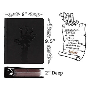 Forged Dice Co. Curiosities Cache Monster Card & Spellcard Organizer Binder with Pages - Black